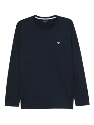 Emporio Armani Cotton Pajama Top - Blue