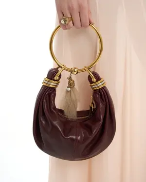 Chloé Sphere Shearling Bracelet Bag Charm