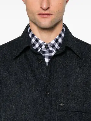 Thom Browne Oversized Shirt In Tweed - Blue