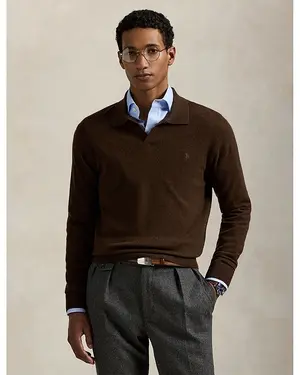 Polo Ralph Lauren Wool Regular Fit Polo Sweater - Brown