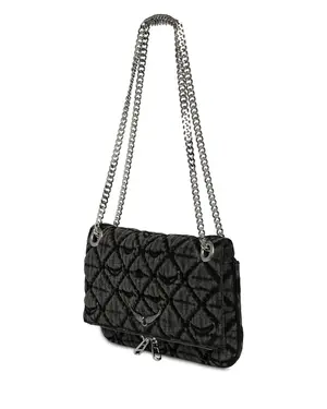 Zadig&Voltaire Rock Ii Denim Monogram Crossbody Bag