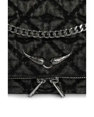 Zadig&Voltaire Rock Ii Denim Monogram Crossbody Bag
