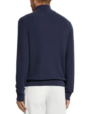 Zegna Oasi Cashmere Zip Mock Neck - Ink Blue