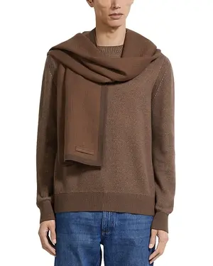Zegna Cashmere & Silk Scarf - Brown