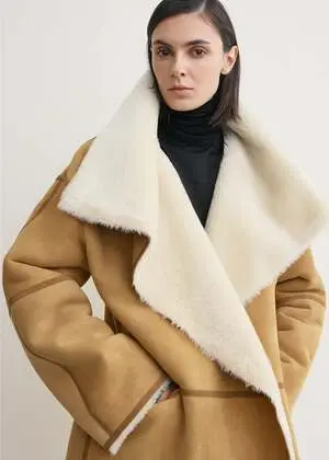 TOTEME Draped Shearling Coat