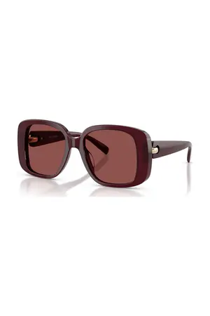Tory Burch Acetate Square Frame Sunglasses - Burgundy