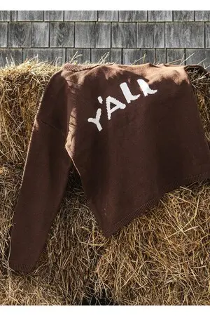 ELLSWORTH + IVEY Sadie Crew Y'all Sweater - Denim