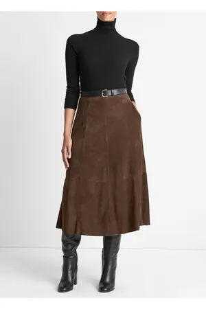 Vince Suede A-line Mid-rise Skirt