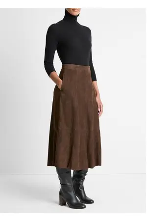 Vince Suede A-line Mid-rise Skirt