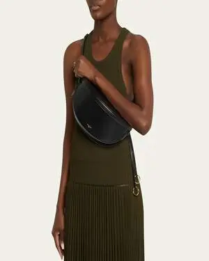 Alaïa East-west Curved Goatskin Leather Shoulder Bag - Rouge