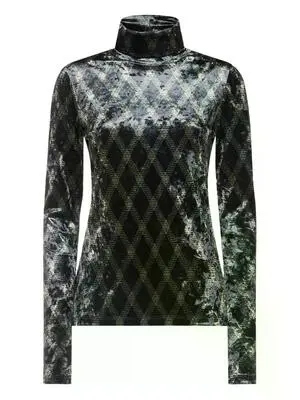 PIERRE-LOUIS MASCIA Diamond-pattern Velvet Top