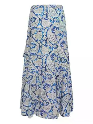 Ulla Johnson Paisley-print Ruffled Midi Skirt