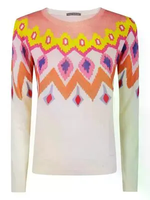 IN BED WITH YOU Abstract-print Wool Sweater - Pink