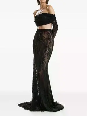 2310 STUDIO Sequin-embellished Lace Maxi Skirt