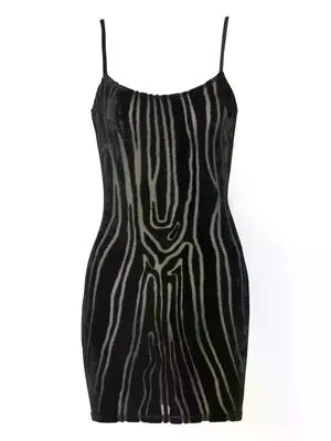 Balmain Zebra-print Velvet Mini Dress