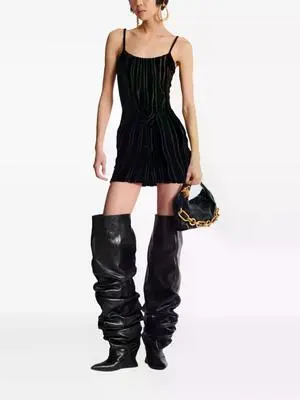 Balmain Zebra-print Velvet Mini Dress