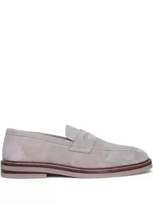 Brunello Cucinelli Penny Suede Loafers - Neutrals