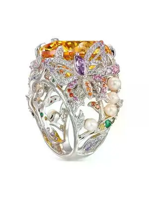 ANABELA CHAN Swallowtail Multi-stone Ring - Gold