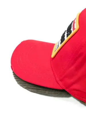 Dsquared2 Patch-detail Corduroy Baseball Cap - Red