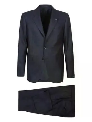 Tagliatore Check-pattern Wool Suit - Blue