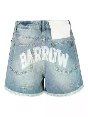 BARROW Logo-print Denim Shorts