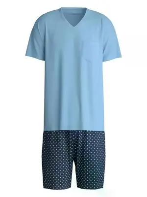 CALIDA V-neck Chest-pocket Pajama Set