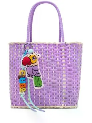 BANGKOK BASKET Woven Tote Bag - Purple