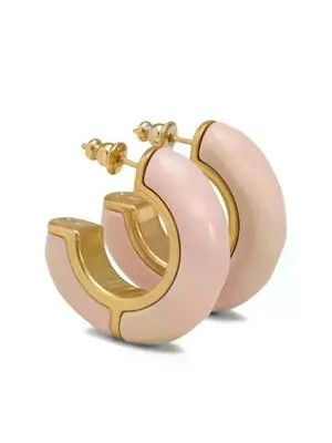 Ami Hammered Lacquered Earrings - Pink