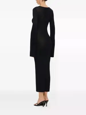 KOROBEYNIKOV Lace-up Flared-sleeve Midi Dress