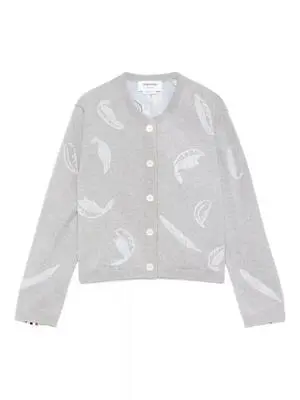 Thom Browne Feather-intarsia Cardigan