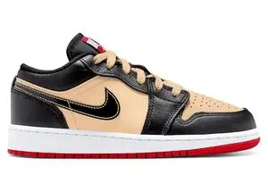 JORDAN 1 Low Top Sneakers - Sesame/fire Red/white