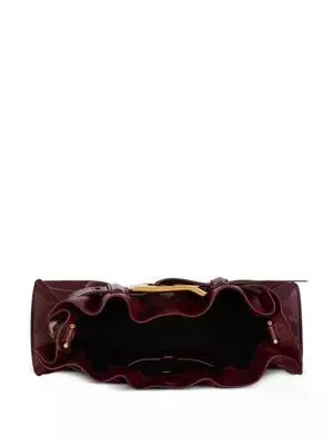 Balmain Mini Anthem Buckle-embellished Leather Clutch - Red