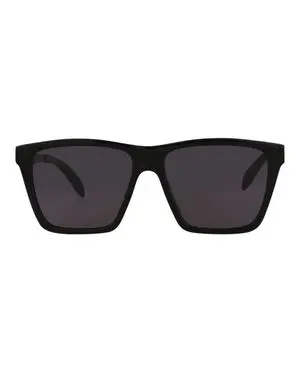 Alexander McQueen Acetate Square Frame Sunglasses - Black Ruthenium Grey (am0352s/30012332/001)