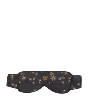 DANIEL HANSON Silk Night Floral Eye Mask - Black