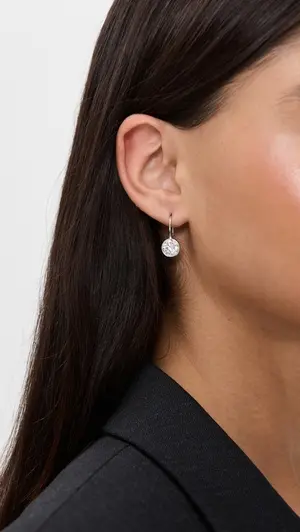 Shashi Bezel Drop Earrings - Silver