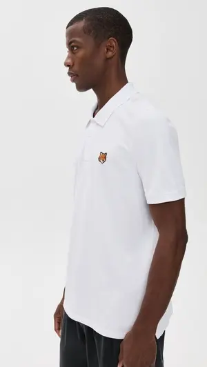 Maison Kitsuné Fox Head Patch Regular Polo - White