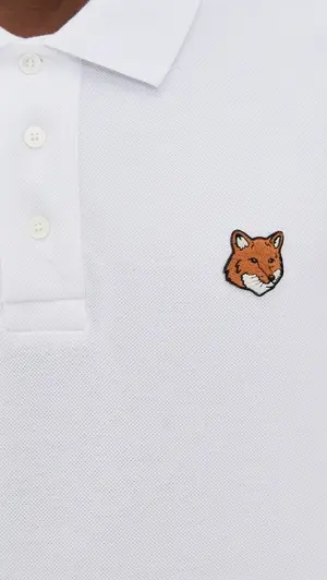 Maison Kitsuné Fox Head Patch Regular Polo - White