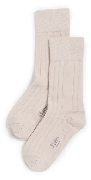 STEMS Pure 97 Cashmere Socks - Cream