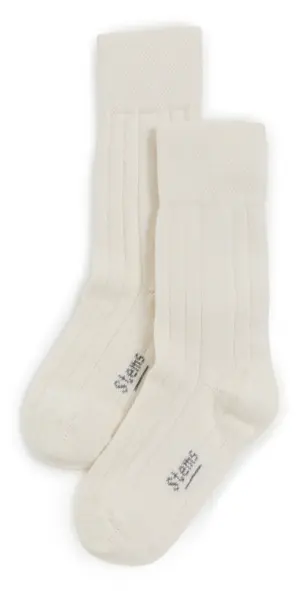 Women's White Cashmere Socks Hoiseries