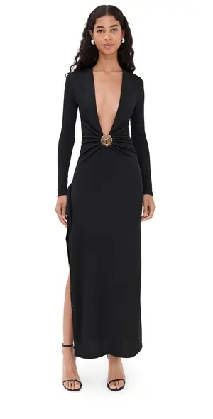 Christopher Esber Mineral Stone Cascade Maxi Dress