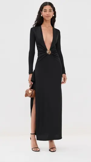 Christopher Esber Mineral Stone Cascade Maxi Dress