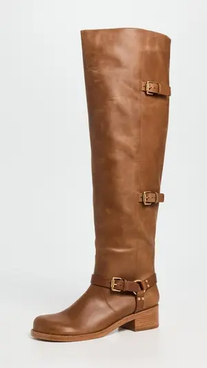 Farm Rio Distressed Leather Over-the-knee Boots
