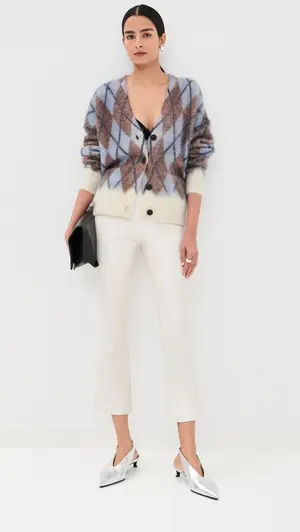 Sprwmn Leather Crop Flare Trousers