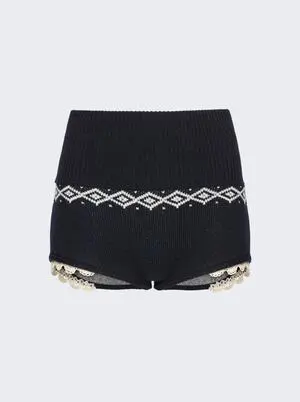 Magda Butrym Knitwear Shorts - Navy