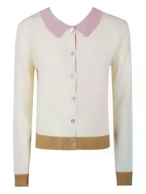 IN BED WITH YOU Wool Cardigan With Peter Pan Collar