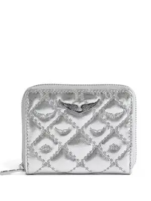 Zadig&Voltaire Quilted Leather Zip Wallet - Silver