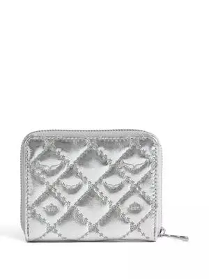 Zadig&Voltaire Quilted Leather Zip Wallet - Silver