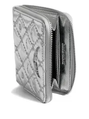 Zadig&Voltaire Quilted Leather Zip Wallet - Silver