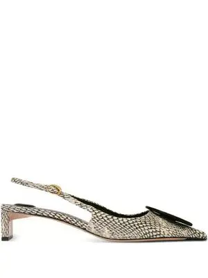 Jacquemus Snakeskin Print Slingback Pumps