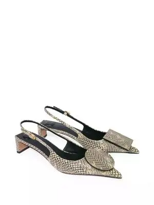 Jacquemus Snakeskin Print Slingback Pumps